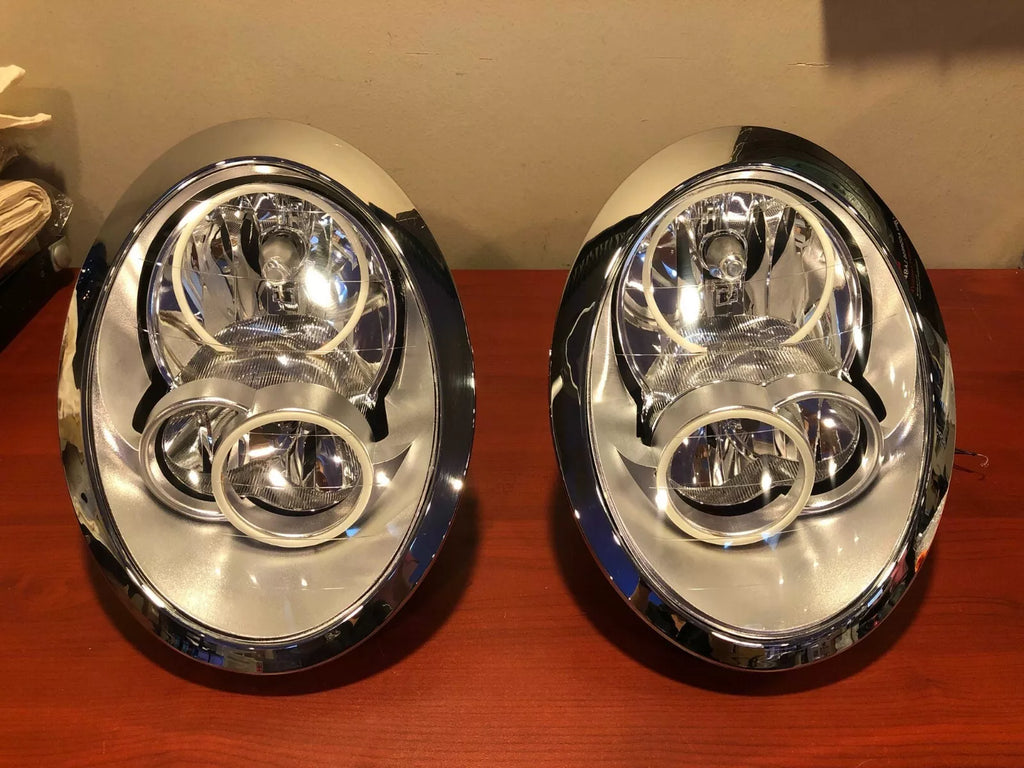 USED ORACLE 2005-2008 Mini Cooper HEADLIGHTS WITH WHITE PLASMA HALOS 7 ...